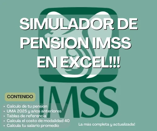 Calculadora Simulador De Pension Imss Modalidad 40 En Excel | MercadoLibre Calculadora Simulador De Pension Imss Modalidad 40 En Excel | MercadoLibre