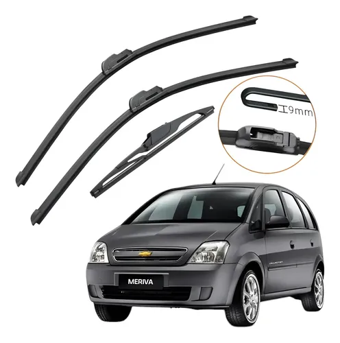 Kit Palhetas Limpador Parabrisa Silicone Meriva 2002 À 2012 ...