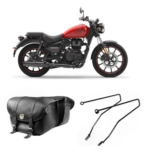 Alforge Lateral 24l Couro Afastador Meteor 350 Frete Grátis