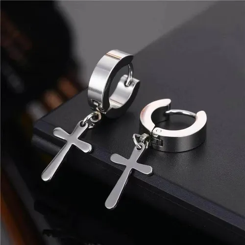6 pares de pendientes de aro en forma de cruz de acero inoxidable para ... 6 pares de pendientes de aro en forma de cruz de acero inoxidable para ...