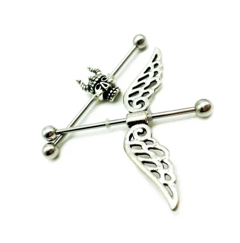 Pack 2 Piercing Barra Oreja Formas Acero Quirurgico Xmayor Pack 2 Piercing Barra Oreja Formas Acero Quirurgico Xmayor