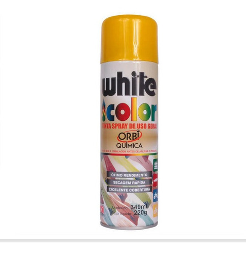 Tinta Spray White Color Amarelo/ Orbi Química 340ml | Parcelamento sem ... Tinta Spray White Color Amarelo/ Orbi Química 340ml | Parcelamento sem ...