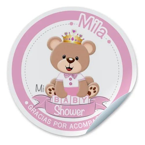 Mi Baby Shower Niña Etiquetas Personalizadas 100 Piezas 4cm | Meses sin ...