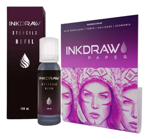 Kit Inkdraw Stencils Tinta Tattoo + Paper Papel De Tattoo | Frete grátis