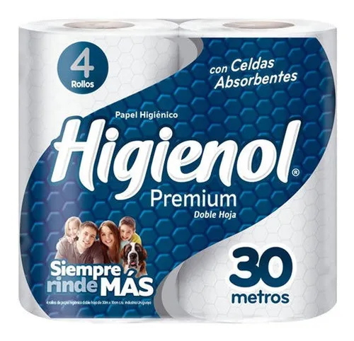 Papel Higiénico Higienol Doble Hoja Premium 30mts X4 Mercadolibre