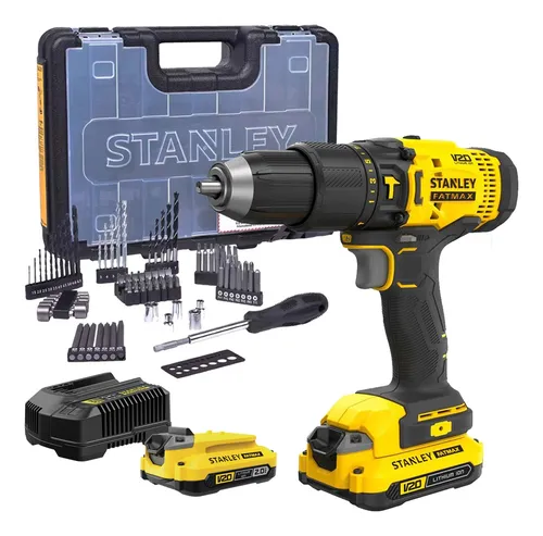 Taladro Atornillador Percutor Inalambrico Stanley 20v + Acc. Taladro Atornillador Percutor Inalambrico Stanley 20v + Acc.
