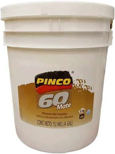 Pintura Caucho Mate Blanco (cuñete) Blanco Pinco 60 | MercadoLibre