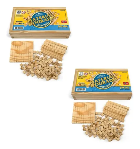 Kit Material Dourado 111 Peças Numeração Decimal Matemática Bege ...