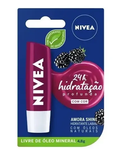 Hidratante Labial Nivea Shine - 4,8g - Amora Shine | Parcelamento sem juros