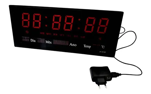 Reloj Mural Digital Led Con Termómetro Y Alarma Melodías. Estructura ...