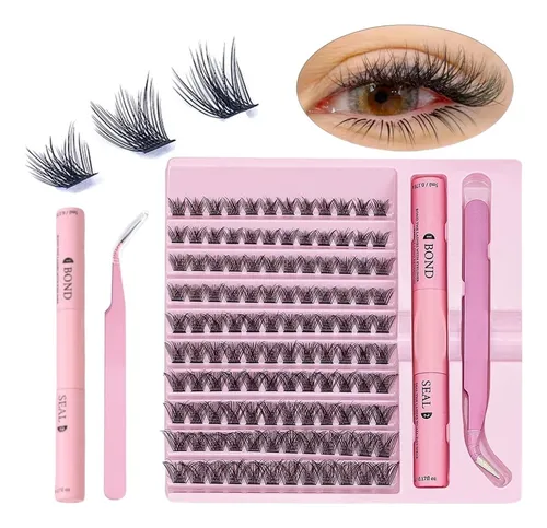 Set De Pestañas Racimo Fluffy D Postizas Pegamento Cuotas Sin Interés