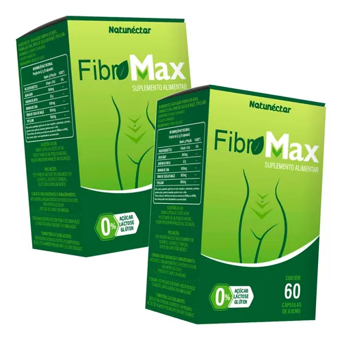Kit 2 Potes Fibromax Suplemento Natural Puro - 120 Cápsulas ...