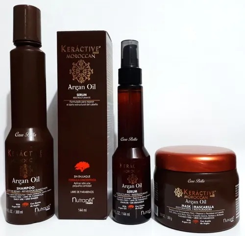 Kit Keractive Moroccan Argan Oil Shampoo+mask+oil Nutrapel Kit Keractive Moroccan Argan Oil Shampoo+mask+oil Nutrapel