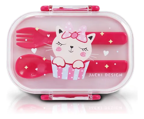 Bote para aperitivos Marmita de 2 niveles para niños con tenedor y ...