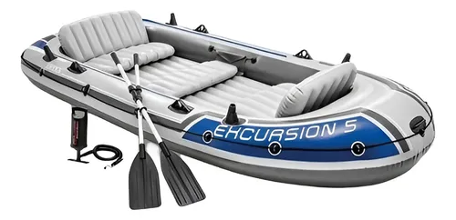 Bote Barco Inflavel Excursion 5 Com Remos Alumínio - Intex ... Bote Barco Inflavel Excursion 5 Com Remos Alumínio - Intex ...