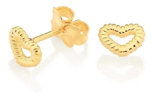 Brincos Rommanel Pequenos Coração Segundo Furo 526790 Cor Dourado ... Brincos Rommanel Pequenos Coração Segundo Furo 526790 Cor Dourado ...
