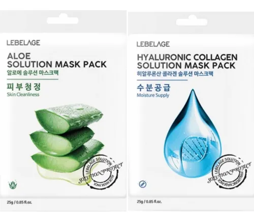 Mascarillas Coreanas De Aloe Vera And Colágeno Paquete 20pz Meses Sin