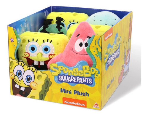 4 Mini Peluches 16 Cm Bob Esponja Patricio Calamardo C Caja Envío Gratis