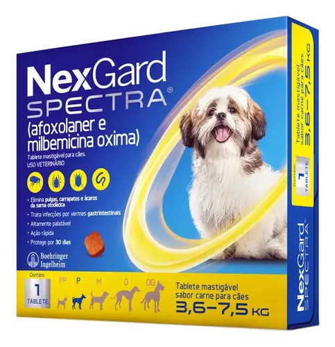 Antipulgas E Carrapatos Nexgard Spectra Cães De 3,6 A 7,5kg | MercadoLivre