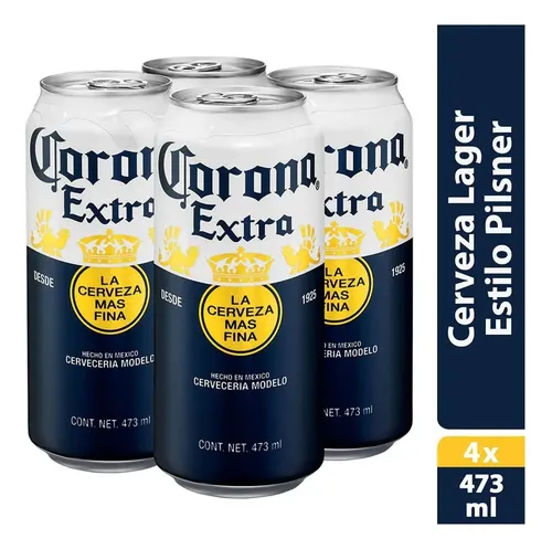 Cerveza Corona Extra Lager Lata 473 Ml 4 Unidades Mercadolibre