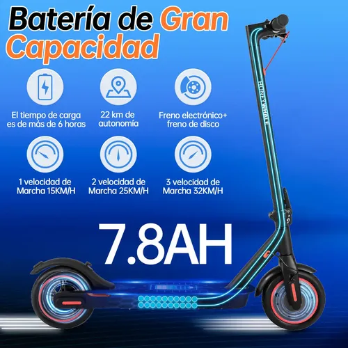 Scooter Eléctrico E9 Pro 32 Km/h 500w Patin Honey Whale Color Negro-b ...