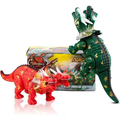 Dragão De Brinquedo Dragon Dinossauro 2 Cabeças Vinil Menino Frete Grátis