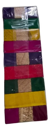 Juego Mini Jenga Madera Artesanal Colores 10 Cm | Meses sin interés