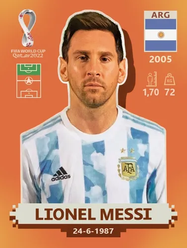Figurita Lionel Messi Álbum Panini Qatar 2022 Cuotas Sin Interés