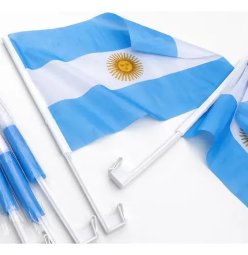 Bandera Para Auto Argentina Soporte Palo Mundial Cotillón | MercadoLibre