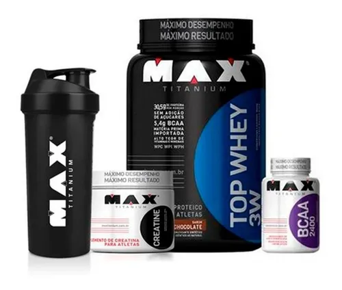 Top Whey 3w 900g Bcaa 60 Caps Creatina 100g Max Envio Já Frete Grátis