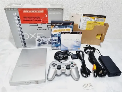J27- Console Playstation 2 Ps2 Slim Prata Cinza | MercadoLivre