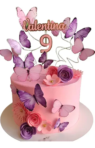 Topo De Bolo Borboletas E Flores Topper Borboletas | Parcelamento sem juros Topo De Bolo Borboletas E Flores Topper Borboletas | Parcelamento sem juros