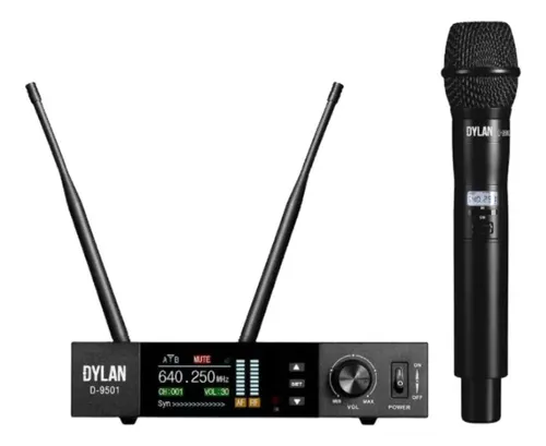 Microfone Sem Fio Dylan D-9501 + Case + Nota Fiscal Cor Preto Microfone Sem Fio Dylan D-9501 + Case + Nota Fiscal Cor Preto