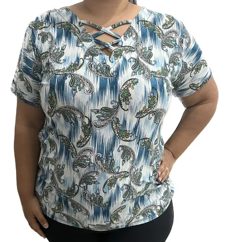 Kit 5 Blusas Femininas Plus Size Atacado Malha Fria Liganet Frete Grátis