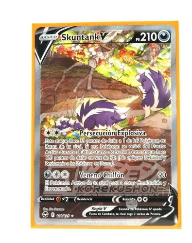 Pokemon Tcg Skuntank V Full Art Alt Original Español | Envío gratis Pokemon Tcg Skuntank V Full Art Alt Original Español | Envío gratis