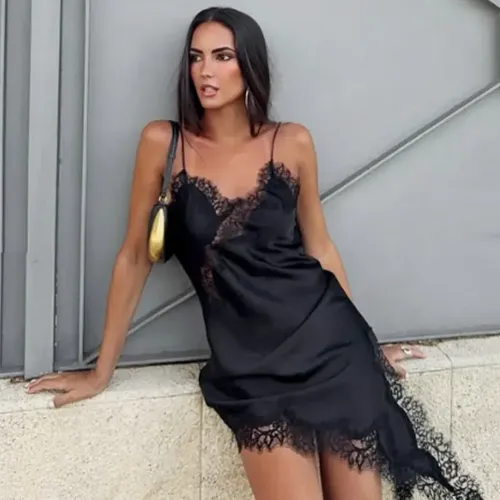 Qz A Sqy Vestidos Para Mujer, Vestido Lencero De Encaje, Tt | Meses sin ...