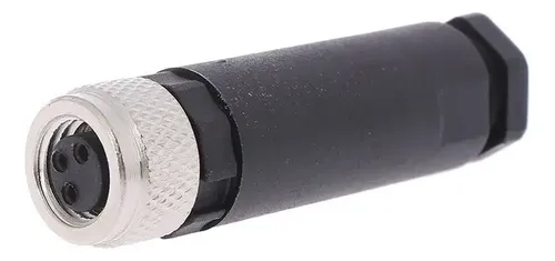 Conector Armable Atornillable Recto 3 Pines Hembra M8 | Envío gratis
