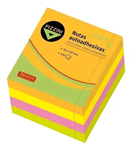Taco De Notas Adhesivas De 240 Hojas 50x50 Colores Fluo Taco De Notas Adhesivas De 240 Hojas 50x50 Colores Fluo