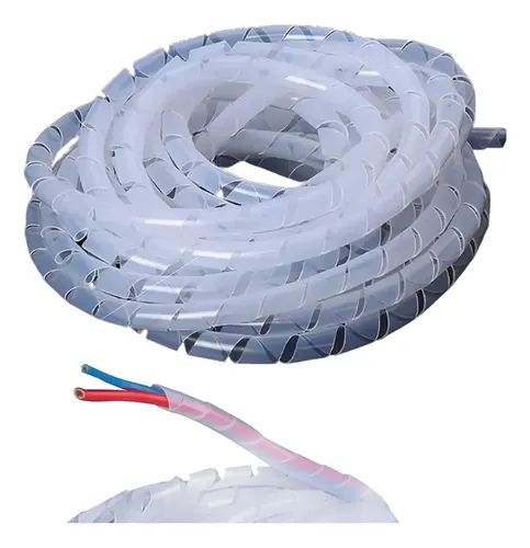 Funda Espiral 8mm X 10metros Plástica Organizador De Cables Blanco ...