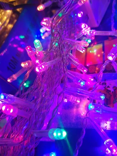 Serie Navideña Cascada 500 Luces Led 10 Metros Multicolor En Venta En