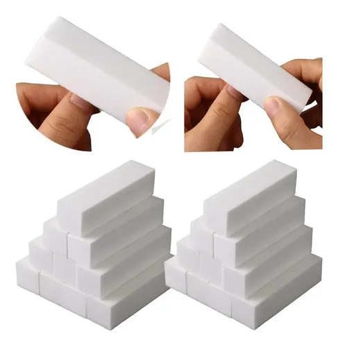 Esmalte de uñas de manicura blanco con 10 bloques de papel de lija ... Esmalte de uñas de manicura blanco con 10 bloques de papel de lija ...
