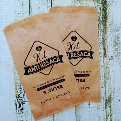 Saquitos Bolsas Kraft Kit Anticaña Antiresaca 100u Cuotas Sin Interés