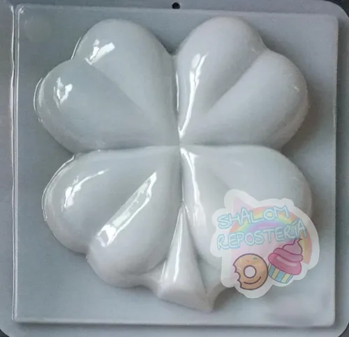 Molde Jumbo Gelatina Trebol 4 Corazones Yeso San Valentin Meses Sin