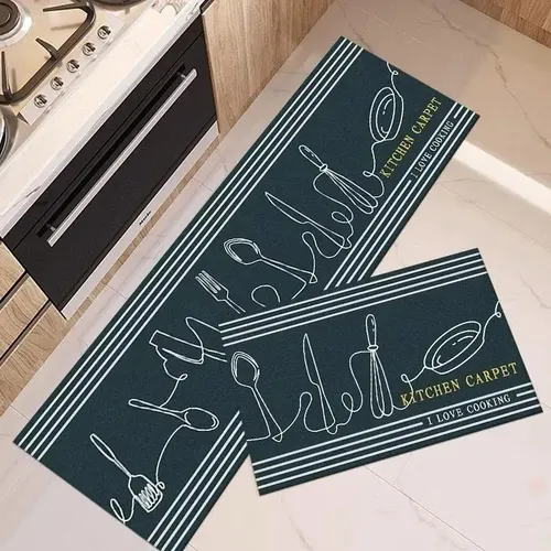 Tapete Kit 2 Peças Rústico Cozinha Antiderrapante Bege Algodão 130x45 ...