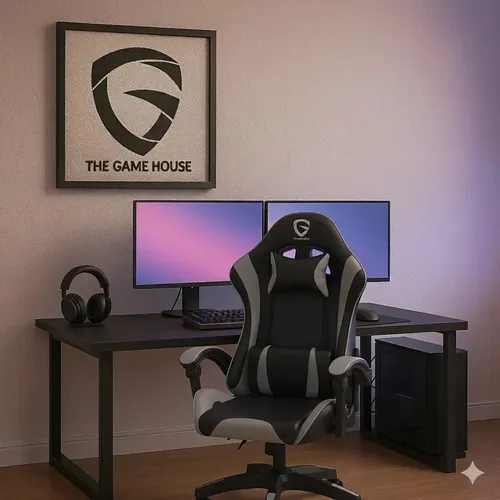 Silla de escritorio Rolic Cool gamer ergonómica Gris/Negra con tapizado ...