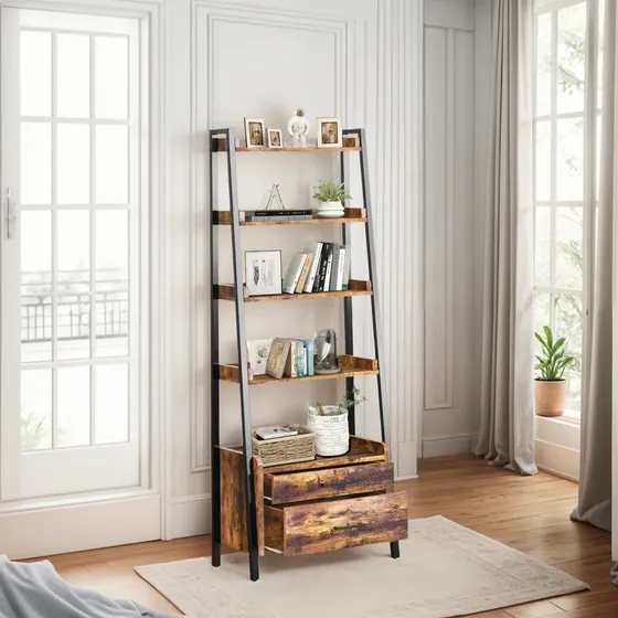 Estante Librero Organizador Tipo Escalera 3 Niveles Rustico Marron ...