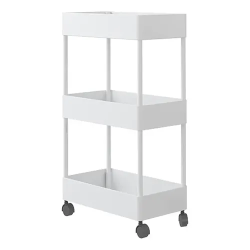 Carrito Organizador Metálico 3 Niveles Con Ruedas Multiusos Color Negro ...