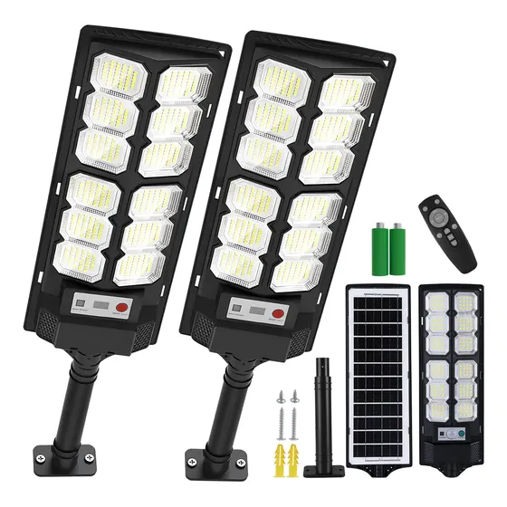 Lampara Led Solar Exterior Jardín Suburbana Luminaria 2pack Negro ...