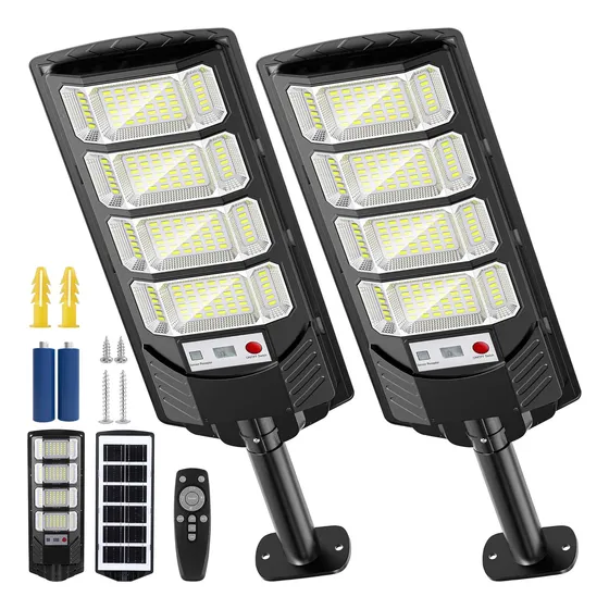 Lampara Led Solar Exterior Jardín Suburbana Luminaria 2pack Negro ...