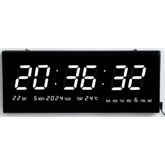 Reloj Digital De Pared Led Despertadores Y De Mesa Color Negro ...